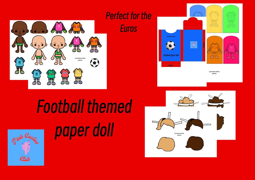 Football Toca Boca Paper Doll - Etsy