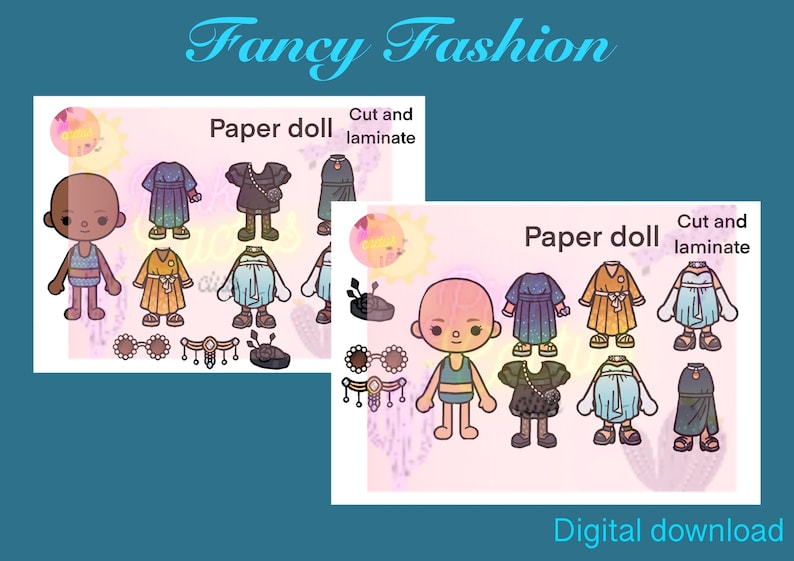 Toca Boca Fancy Paper Doll Wardrobe - Etsy UK