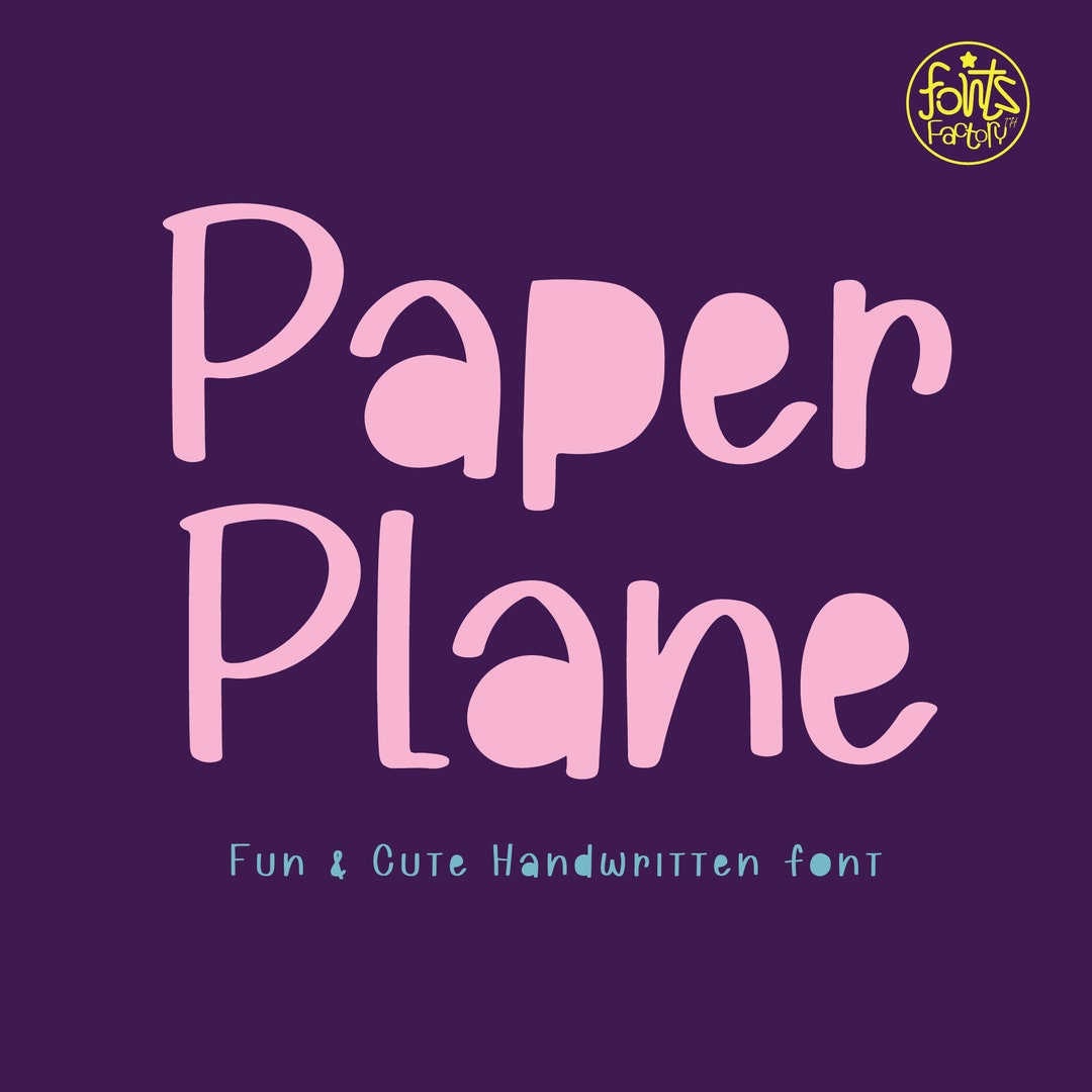 Paperplane A Fun & Cute Handwritten Font, Handwritten Font, Procreate ...