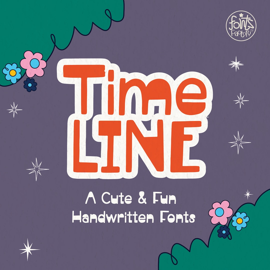 Timeline Font Cute Handwritten, Clean Font, Digital Note Fonts ...