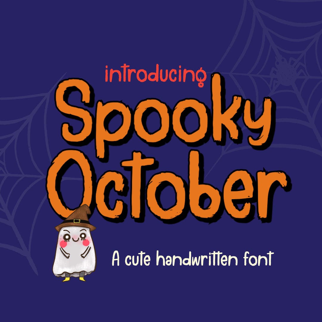 Spookyoctober Font Handwritten Typeface, Cute Handwritten, Cute ...