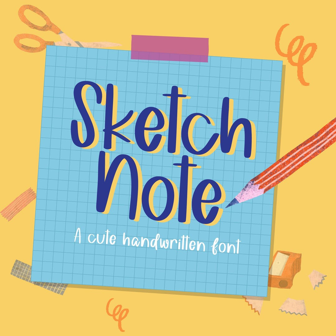 Sketchnote Font - Script Font, Font Procreate, Font Goodnotes, Neat ...