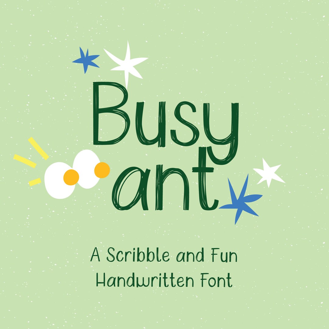 Busyant Font Cute Handwritten, Clean Font, Cute Handwriting, Digital ...