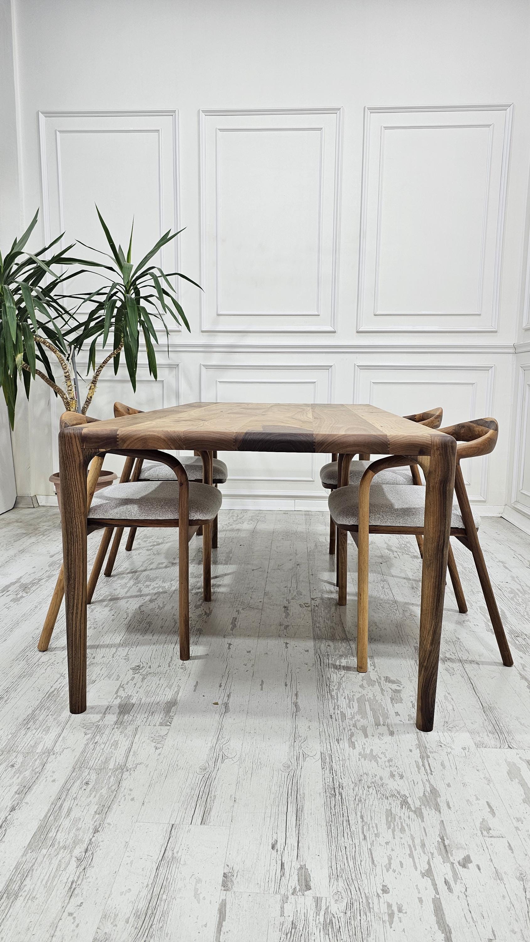 Handcrafted Solid Maple Dining Table Modern Wooden Furniture, Durable ...