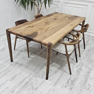 Handcrafted Solid Maple Dining Table Modern Wooden Furniture, Durable ...