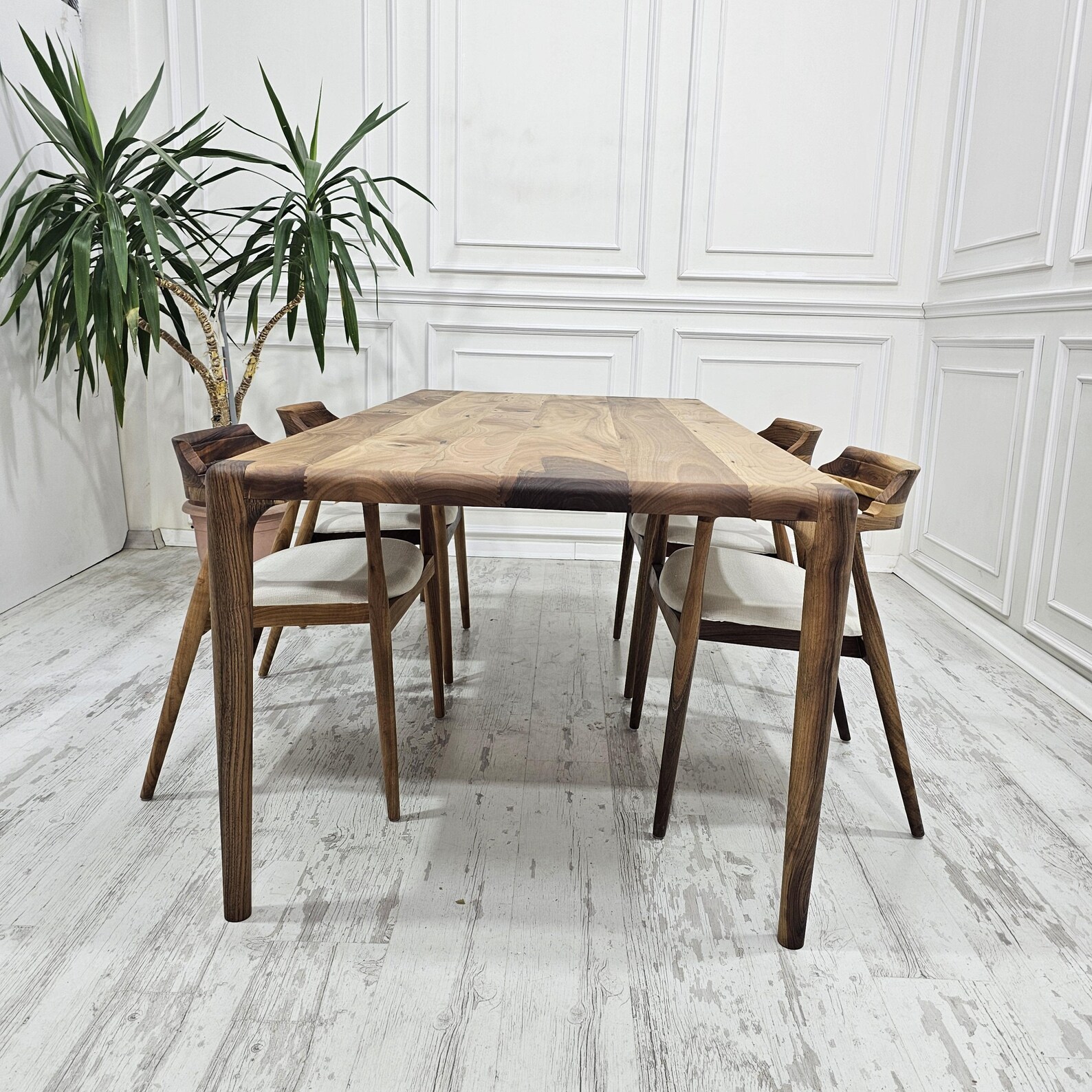 Handcrafted Solid Maple Dining Table Modern Wooden Furniture, Durable ...