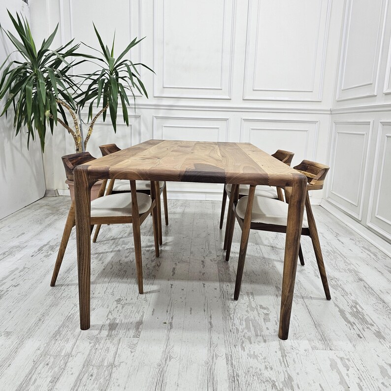 Handcrafted Solid Maple Dining Table Modern Wooden Furniture, Durable ...