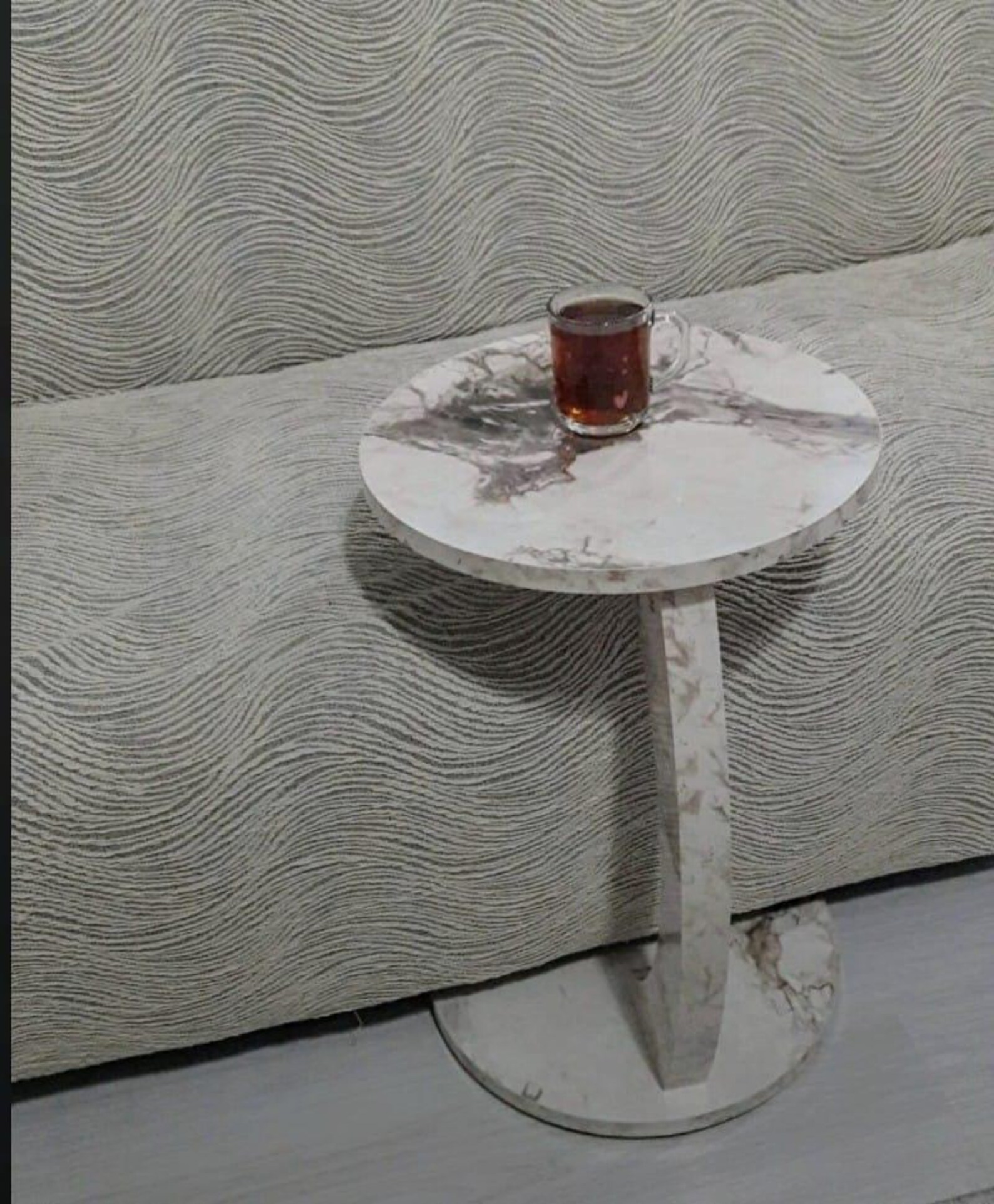 Rolling C Table With Marble Look: Sofa Laptop Desk - Etsy