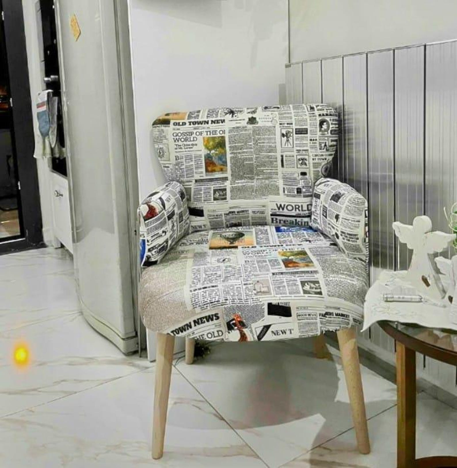 Modern Armchair: Iron Digital Print Accent Chair - Etsy