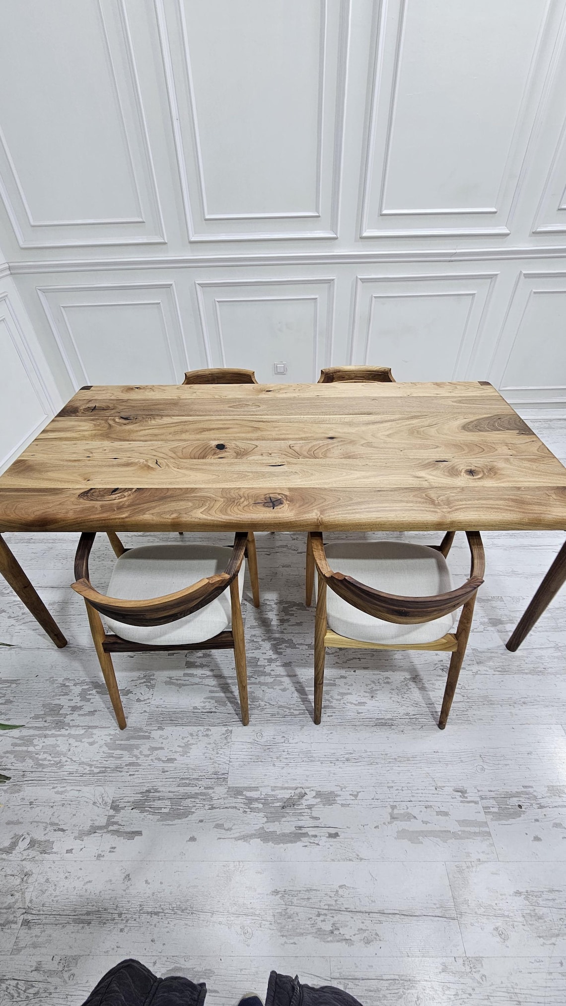 Handcrafted Solid Maple Dining Table Modern Wooden Furniture, Durable ...