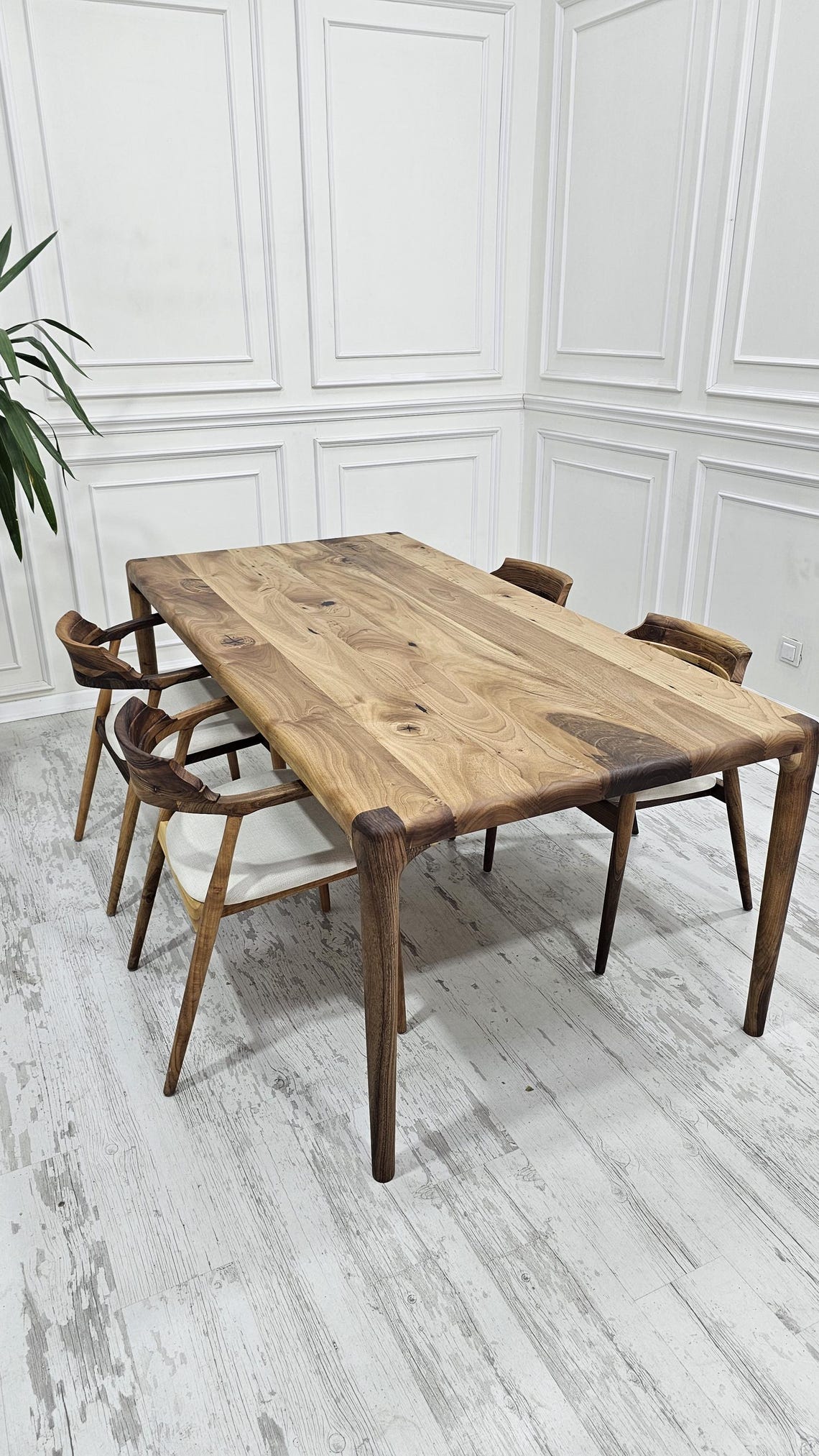 Handcrafted Solid Maple Dining Table Modern Wooden Furniture, Durable ...