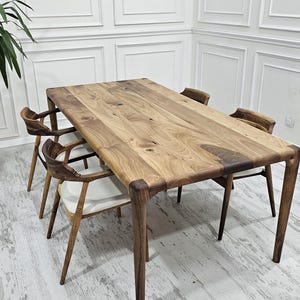 Handcrafted Solid Maple Dining Table Modern Wooden Furniture, Durable ...