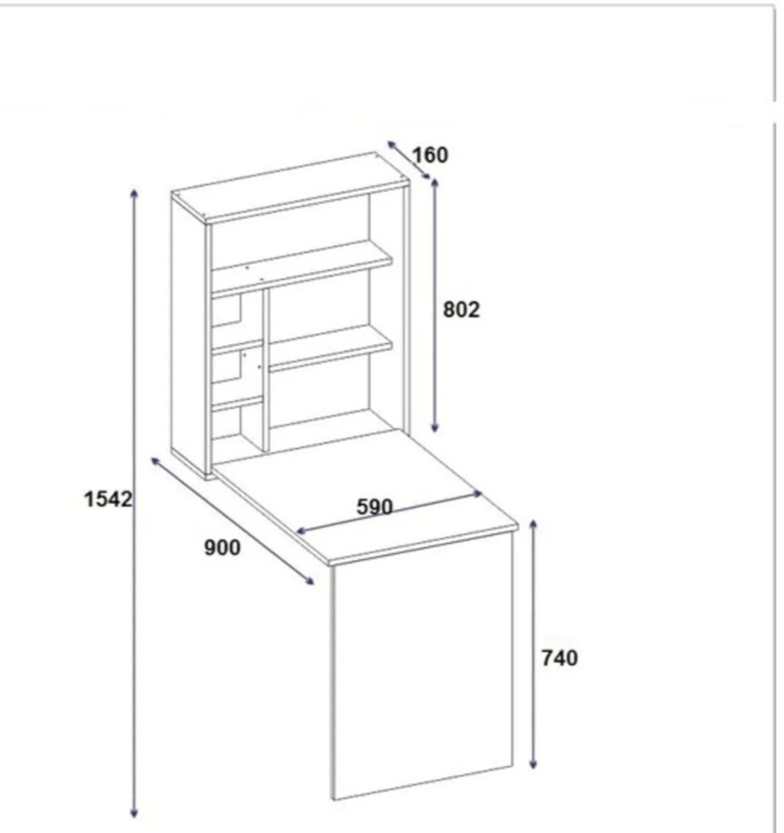 Wall Mounted Folding Desk With Storage Shelves: Space Saving Murphy ...