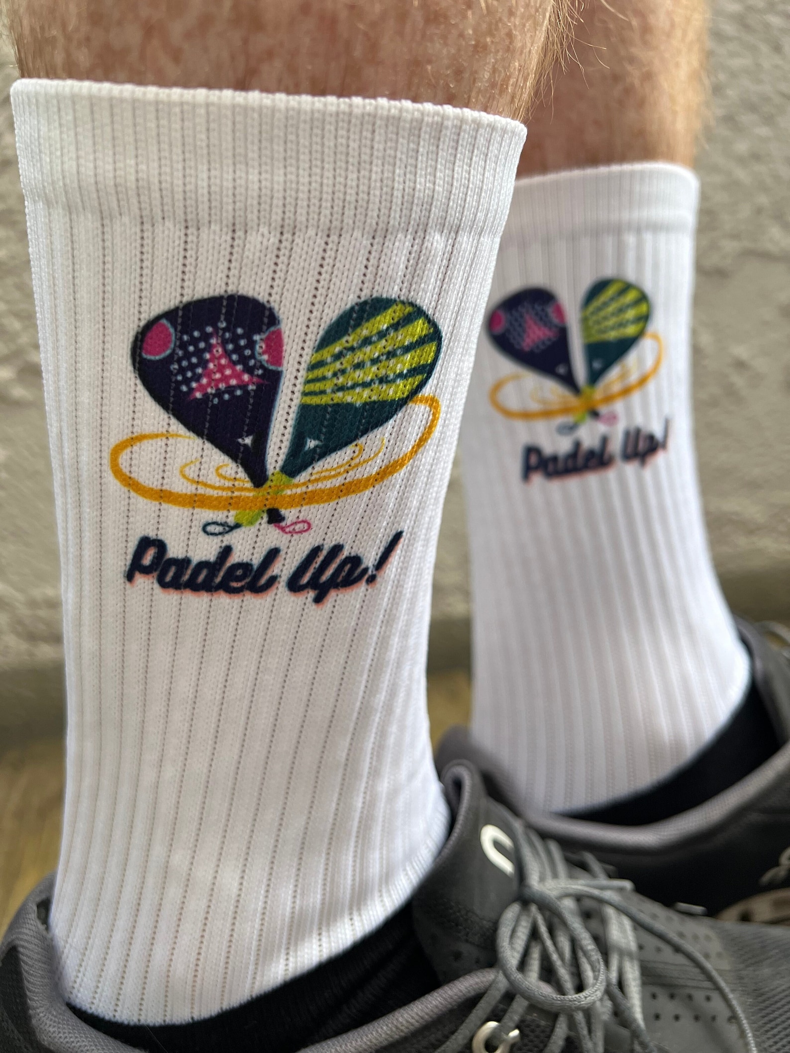 Performance Padel Tennis Socks 'padel Up', Morsomme Padelsokker, Sokker ...