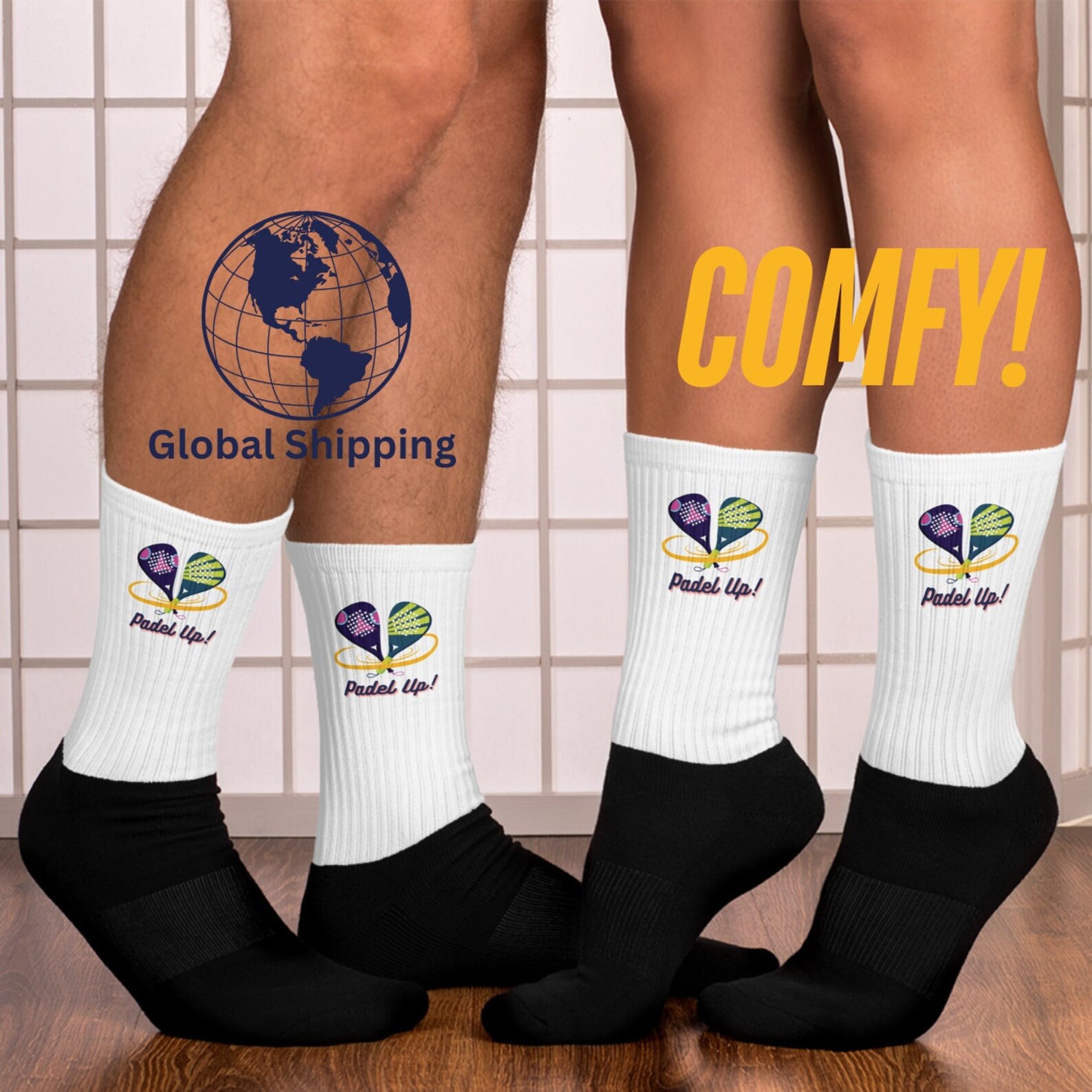 Performance Padel Tennis Socks 'padel Up', Morsomme Padelsokker, Sokker ...