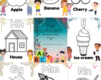 Children’s Digital Alphabet Coloring Book - Etsy