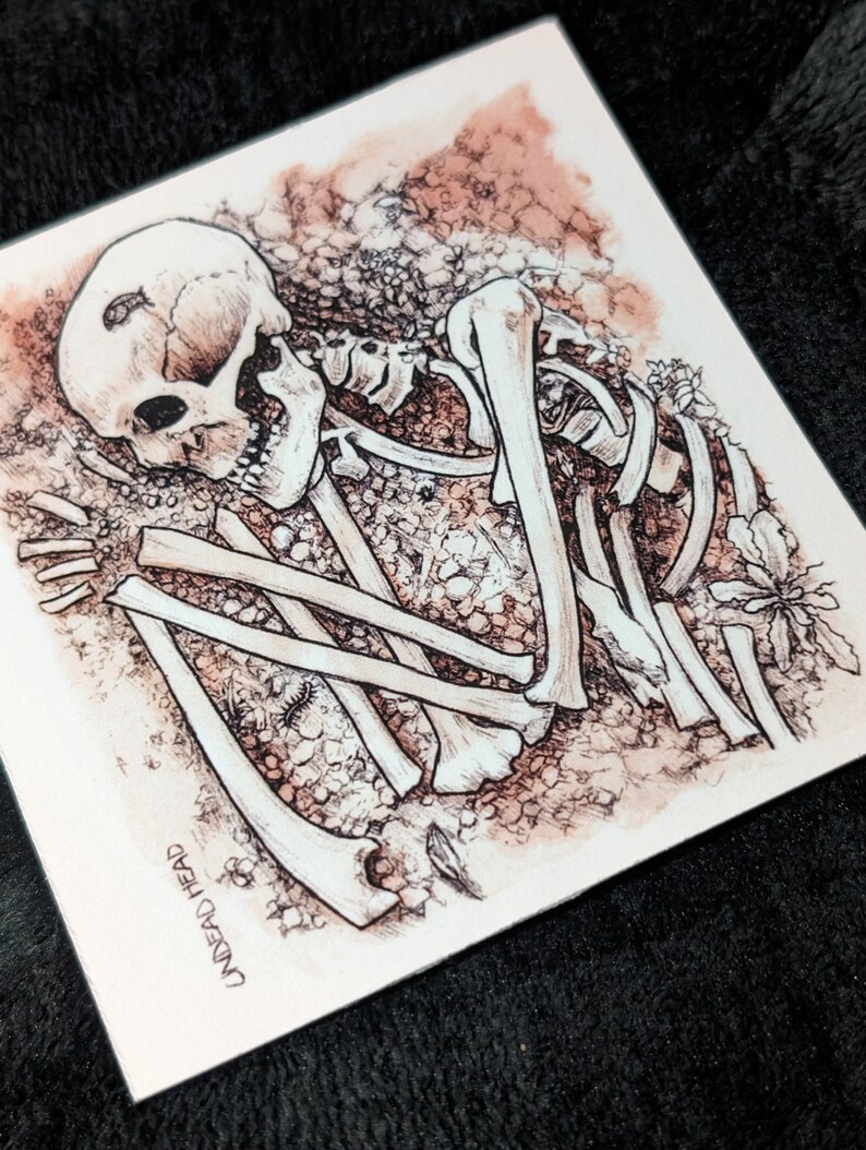 Sleeping Skeleton Mini Giclée Print. Skull, Dark Art, Bugs, Snail ...