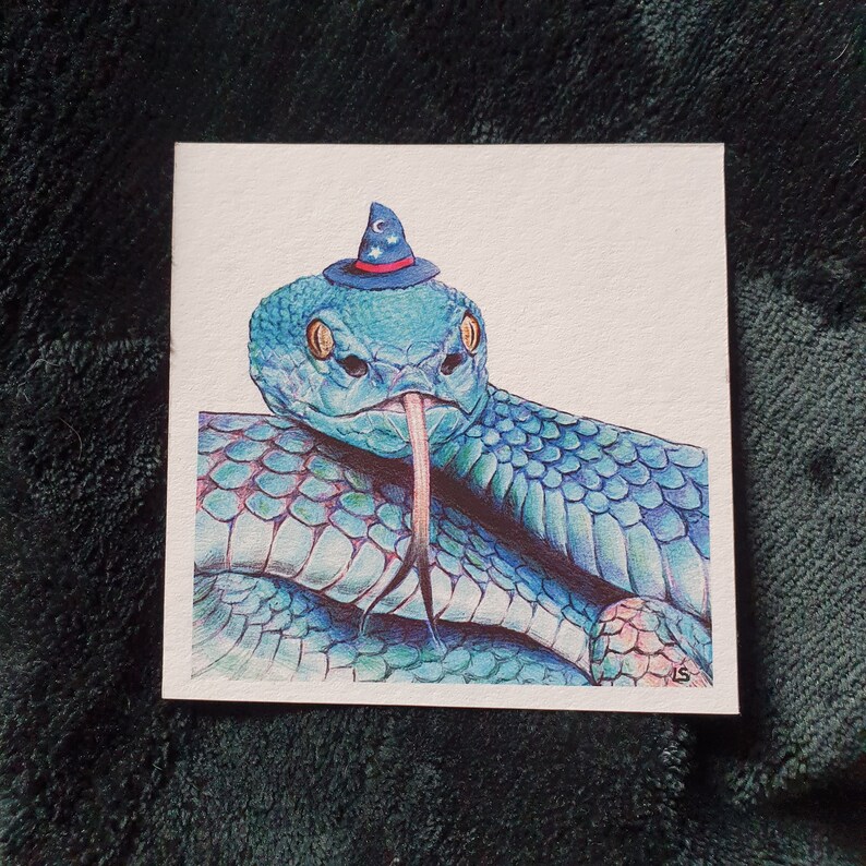 Wizard Snake Mini Art Print. Illustration, Reptile, Cute Artwork ...