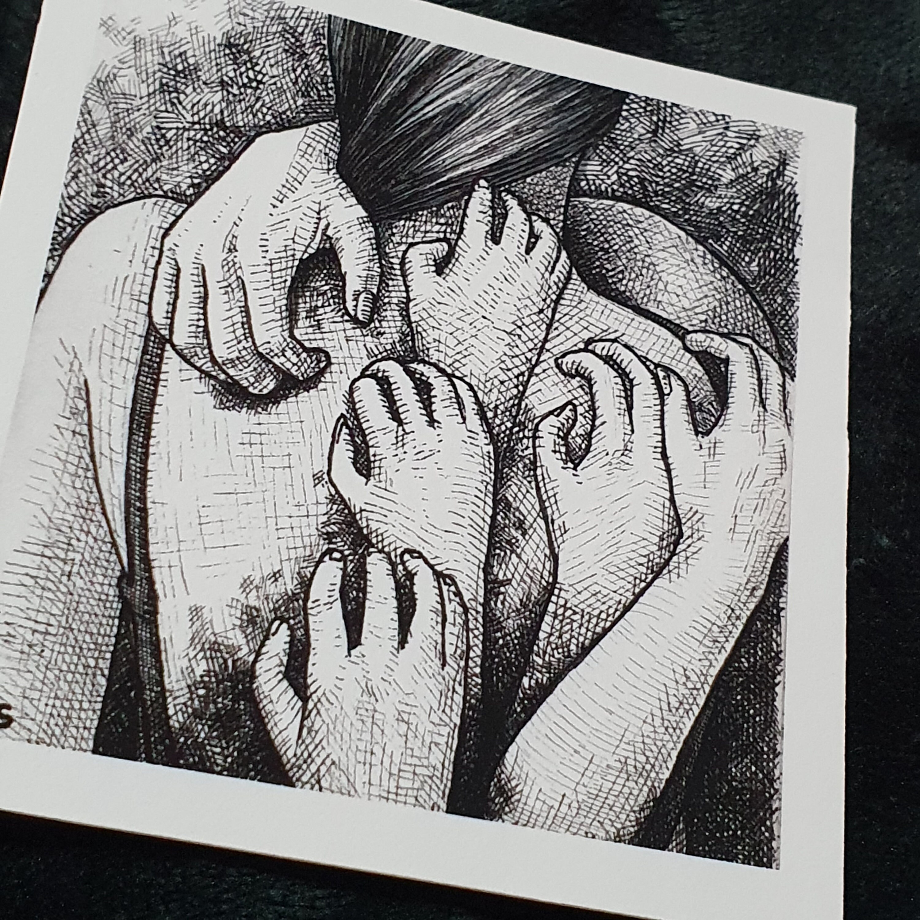 Anxiety Illustration Mini Art Print. Intrusive Thoughts, Scratch ...