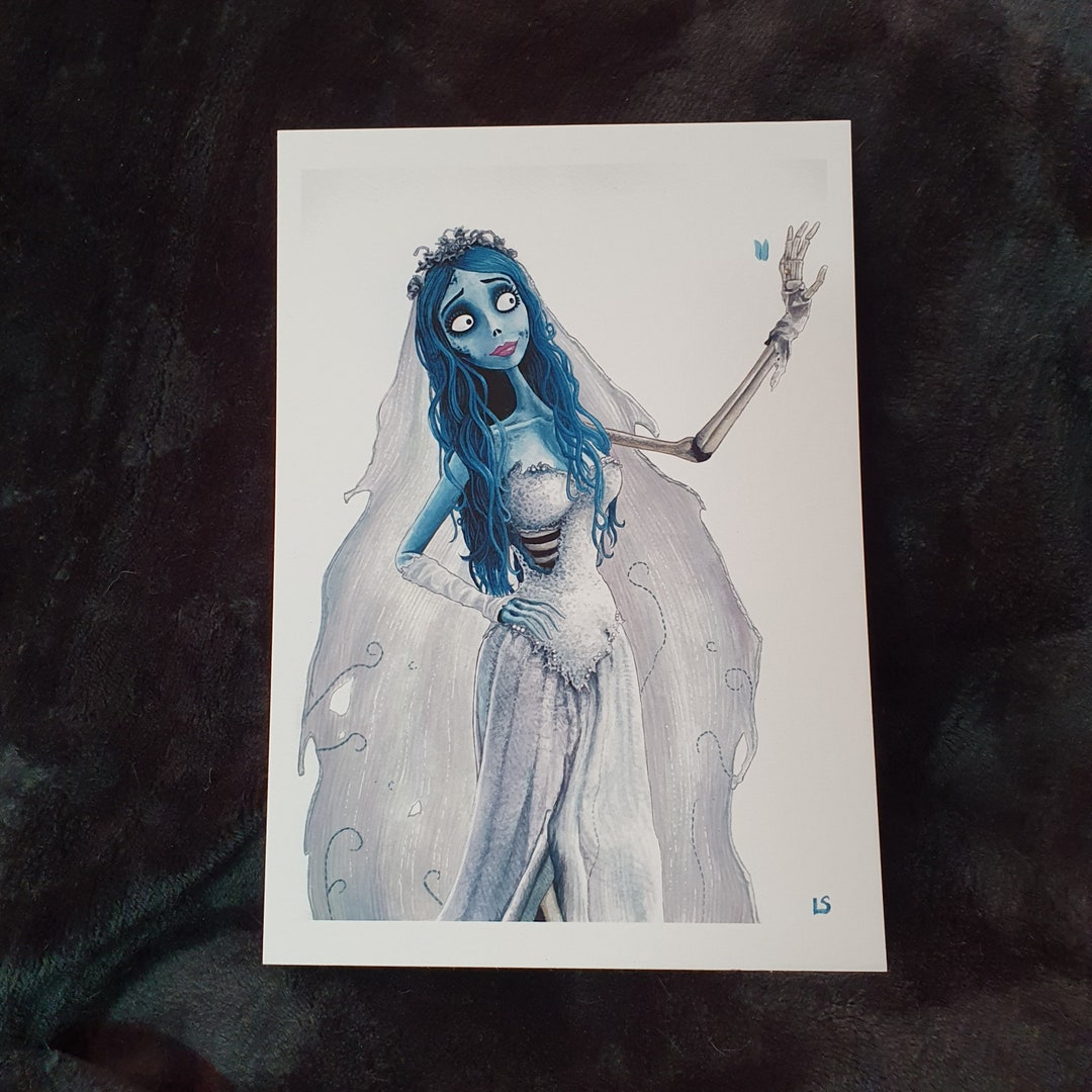 Zombie Bride Painting, Emily A5 Art Print. Undead Girl, Spooky Beauty ...