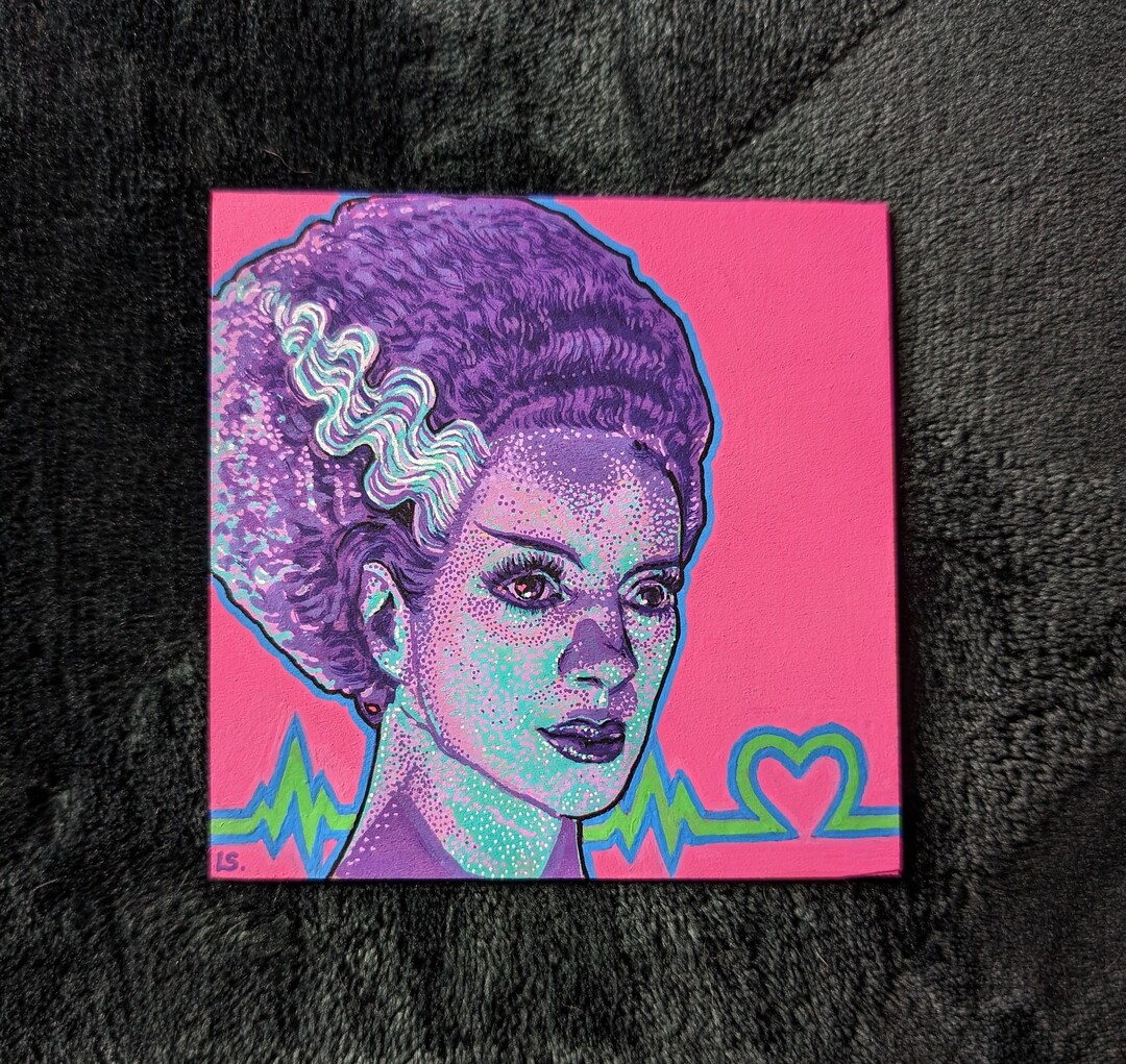 Frankenstein's Bride Mini Painting. Frankenstein, Horror Movie Cult ...