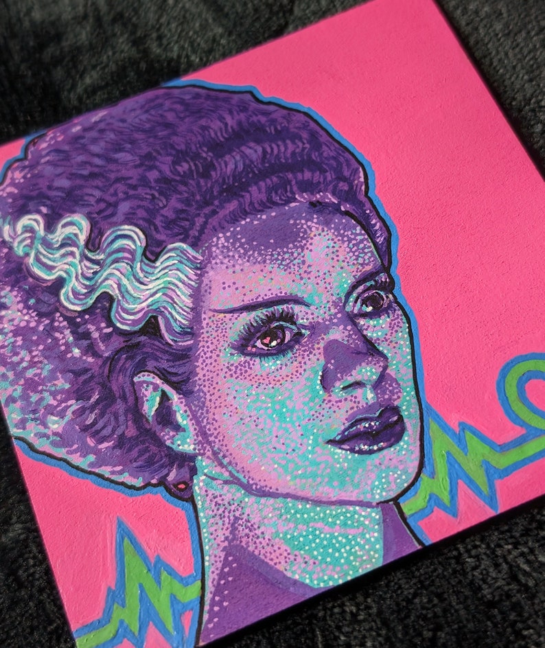 Frankenstein's Bride Mini Painting. Frankenstein, Horror Movie Cult ...