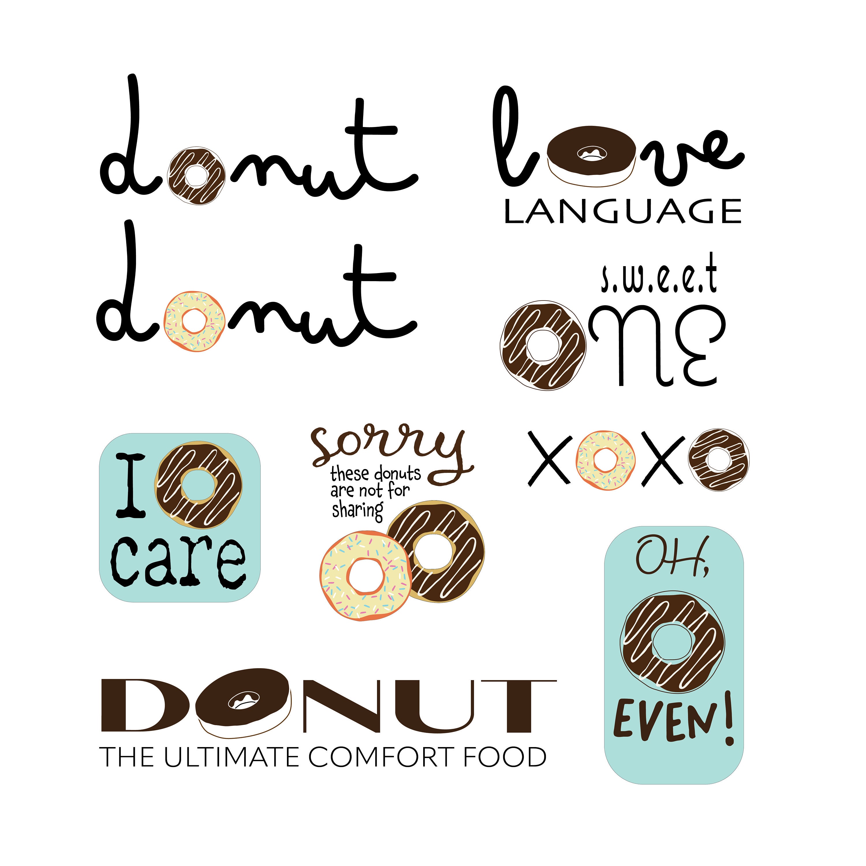 EXPANDED Funny Donut Bundle Svg Png Father's Day Dad Mom Grandpa Friend ...
