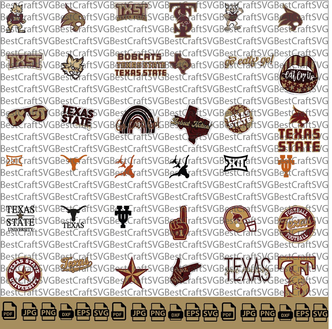 Texas State SVG Bundle, Bobcats Eagles Football, SVG Bundle, Cricut ...