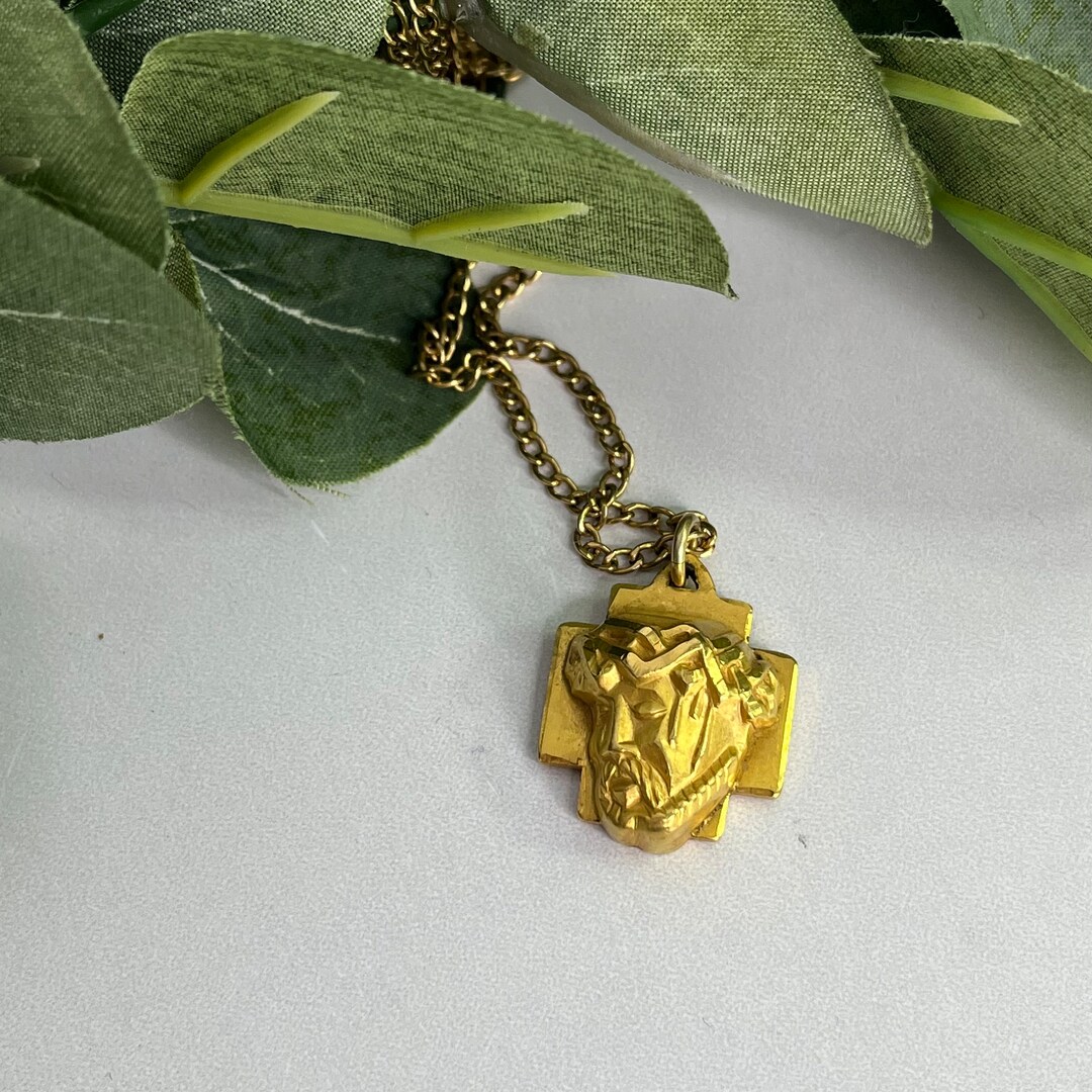 Vintage Theda 12K GF Gold Filled Jesus Christ Crown of Thorns Pendant ...