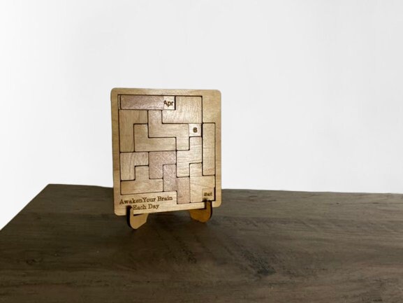 Wooden Calendar Puzzle Laser Engraved Handcrafted Brain Teaser. Choose ...