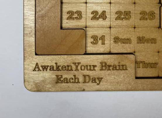 Wooden Calendar Puzzle Laser Engraved Handcrafted Brain Teaser. Choose ...