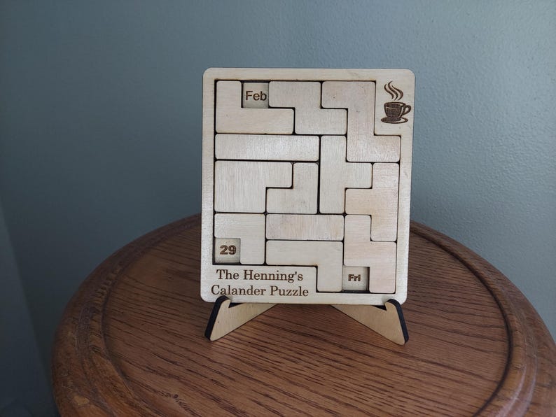 Custom Wooden Calendar Puzzle, Laser Engraved Brain Teaser - Etsy