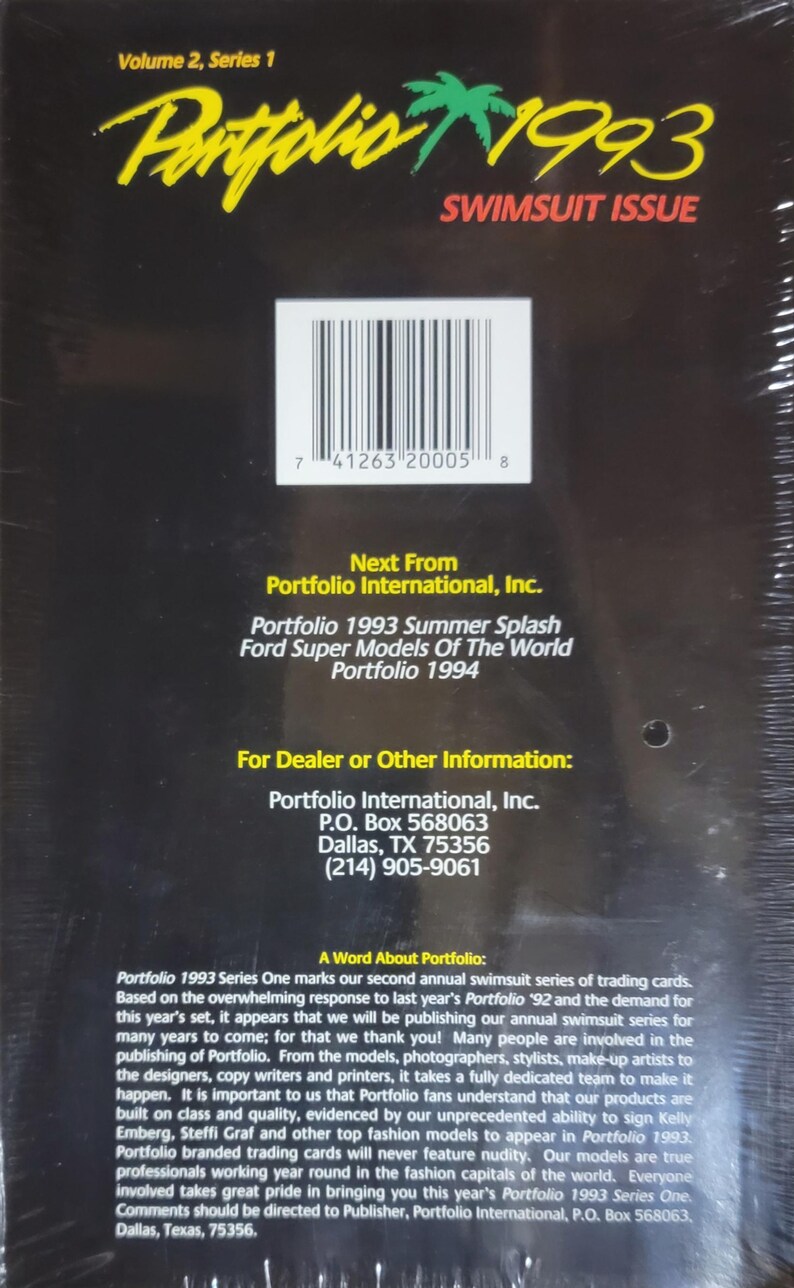 Portfolio 1993 Swimsuit Issue Trading Cards Volume 2 Series 1 - Etsy