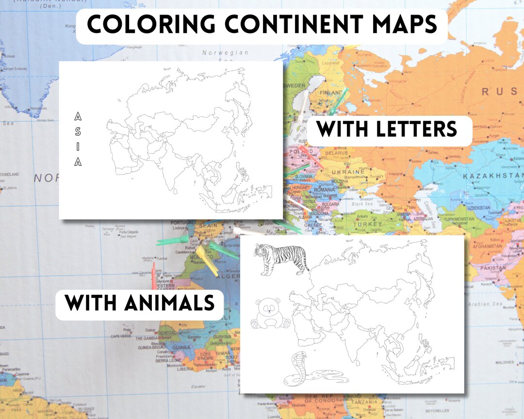 Coloring Maps Bundle for Kids Printable Maps, Coloring Animals, Busy ...