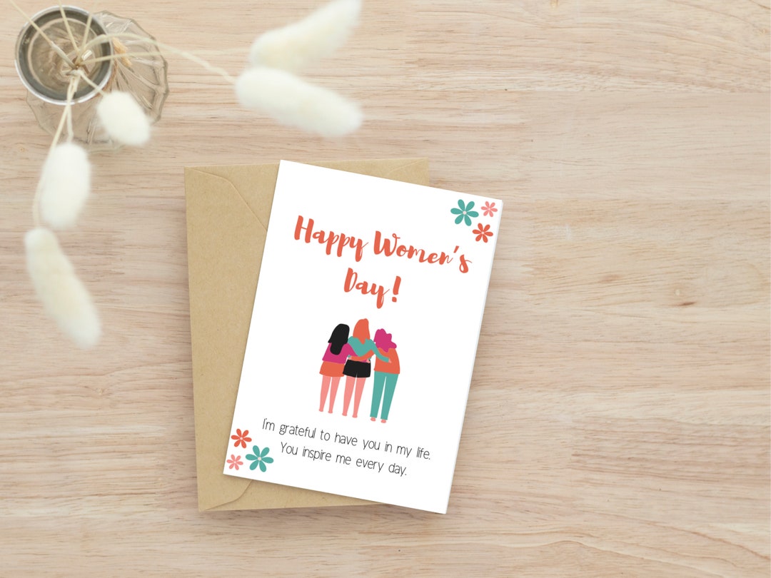 Women's Day Printable Card, International Women's Day Card, Women's Day ...