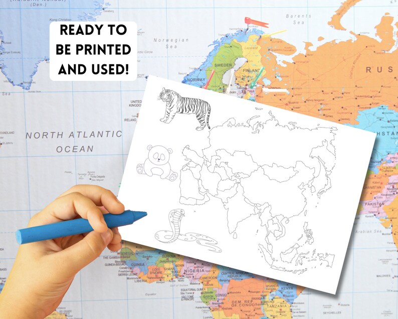 Coloring Maps Bundle for Kids Printable Maps, Coloring Animals, Busy ...