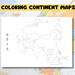 Continent Maps Coloring Pages – Kids' Educational Activity (digital ...