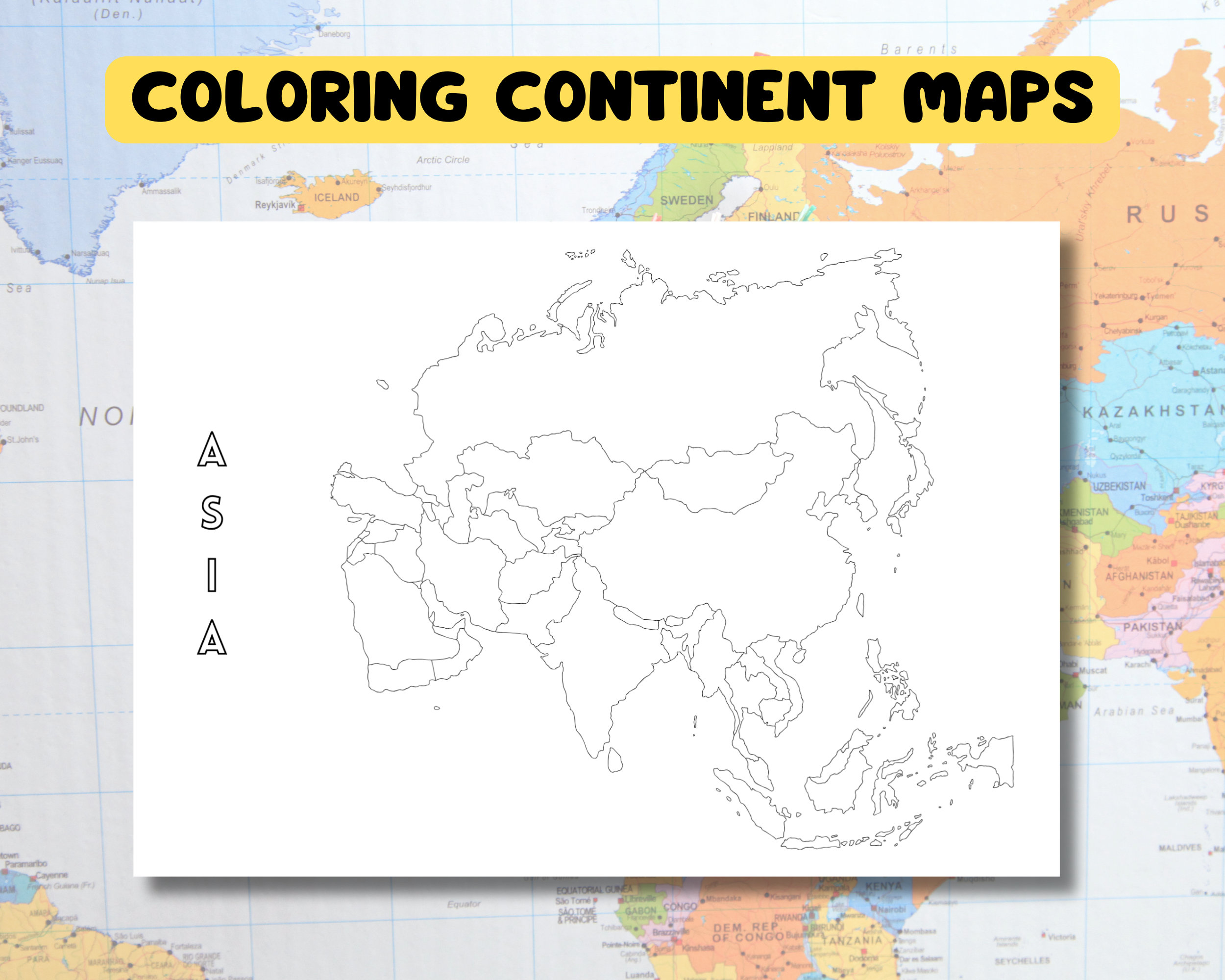 Coloring Maps Bundle for Kids - Printable Maps, Coloring Animals, Busy ...