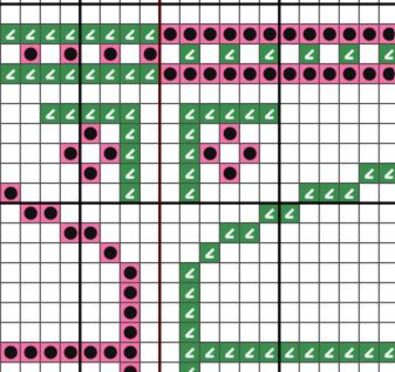 Glinda and the Wicked Witch Cross Stitch Pattern: Pink and Green ...