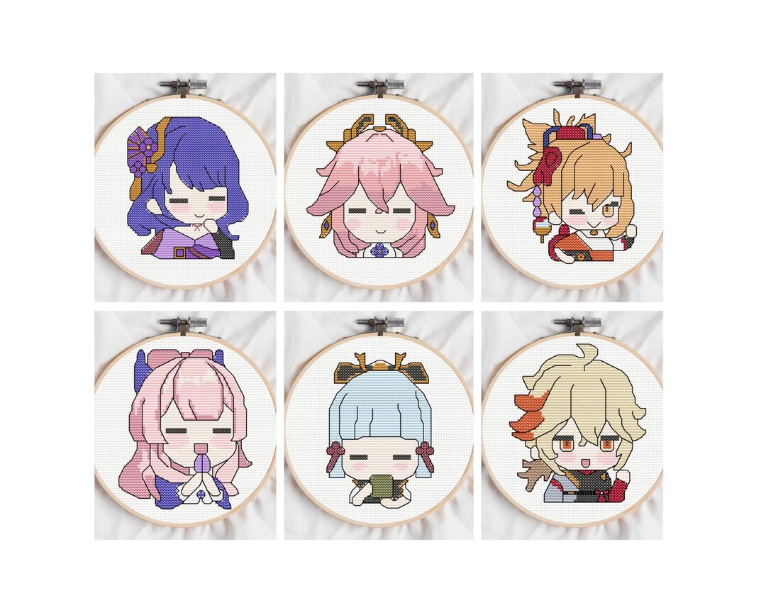 Inazuma Characters Cross Stitch Patterns: Genshin Impact (digital ...