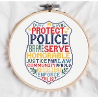 2 X Police Officer Cross Stitch Pattern. Police Man and Police Woman ...