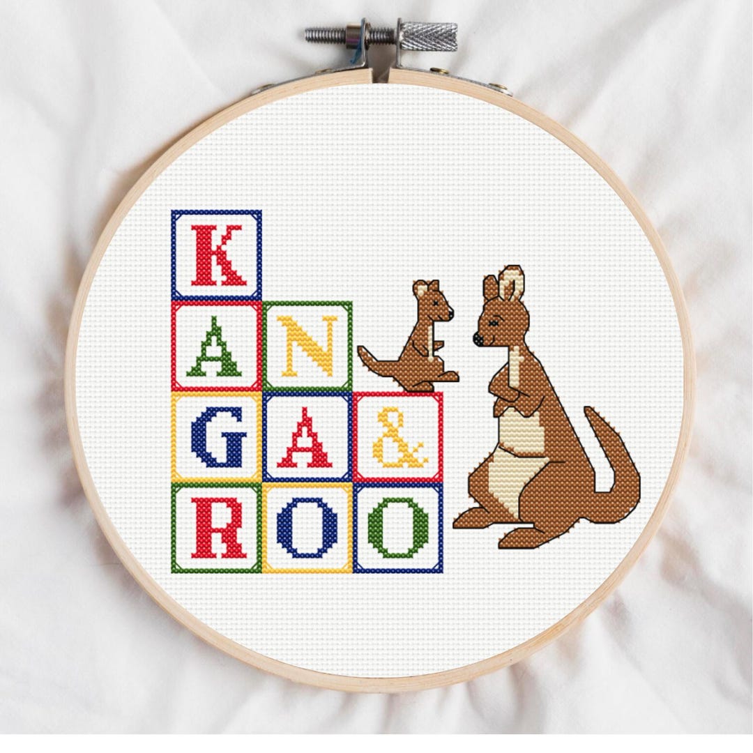 Kanga and Roo Cross Stitch Pattern: Classic Winnie-the-pooh Toy Blocks ...