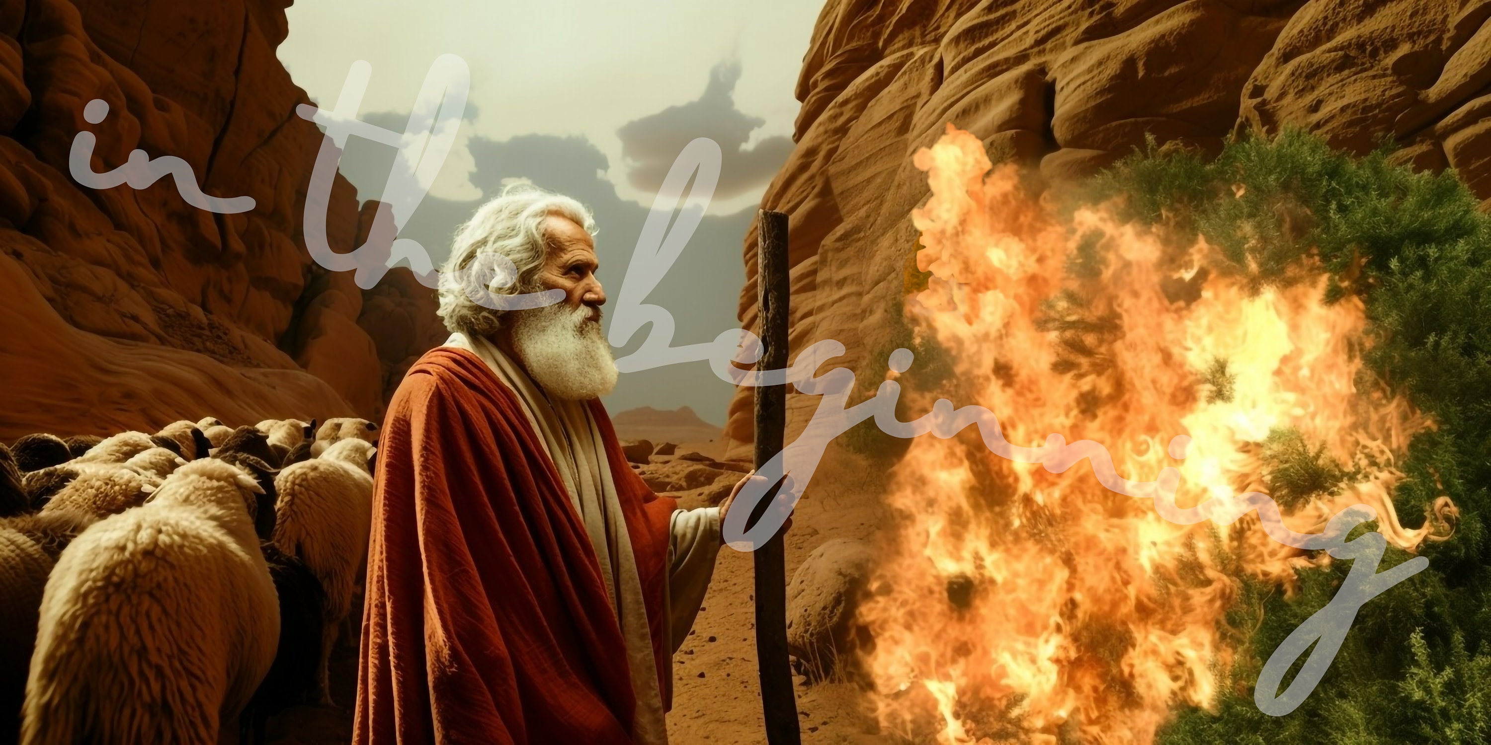 Moses & the Burning Bush Digital Art, Christian Art, Wall Art, Biblical ...