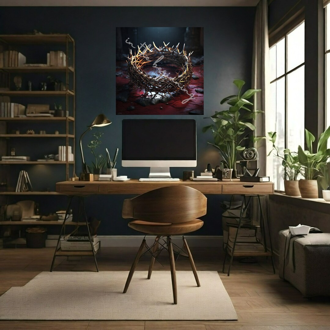 Jesus Crown of Thorns - Digital Art, Christian Art, Wall Art, Biblical Painting, PNG, Art Print ...