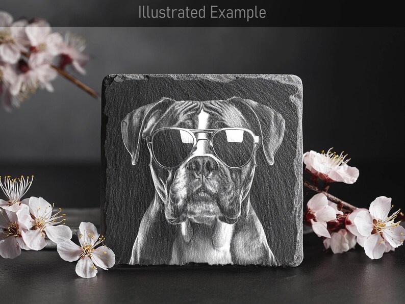 Boxer Dog Laser Engraving PNG Files: Illusion Art, Slate Coasters ...