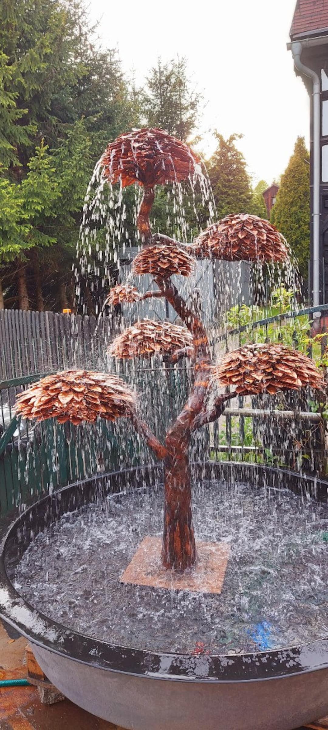 Garden Fountain, Copper Tree, Height 200cm - Etsy UK