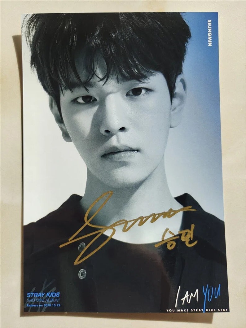 Stray Kids Seungmin Signed Photo ONLY ONE Authentic Autographed K-pop ...