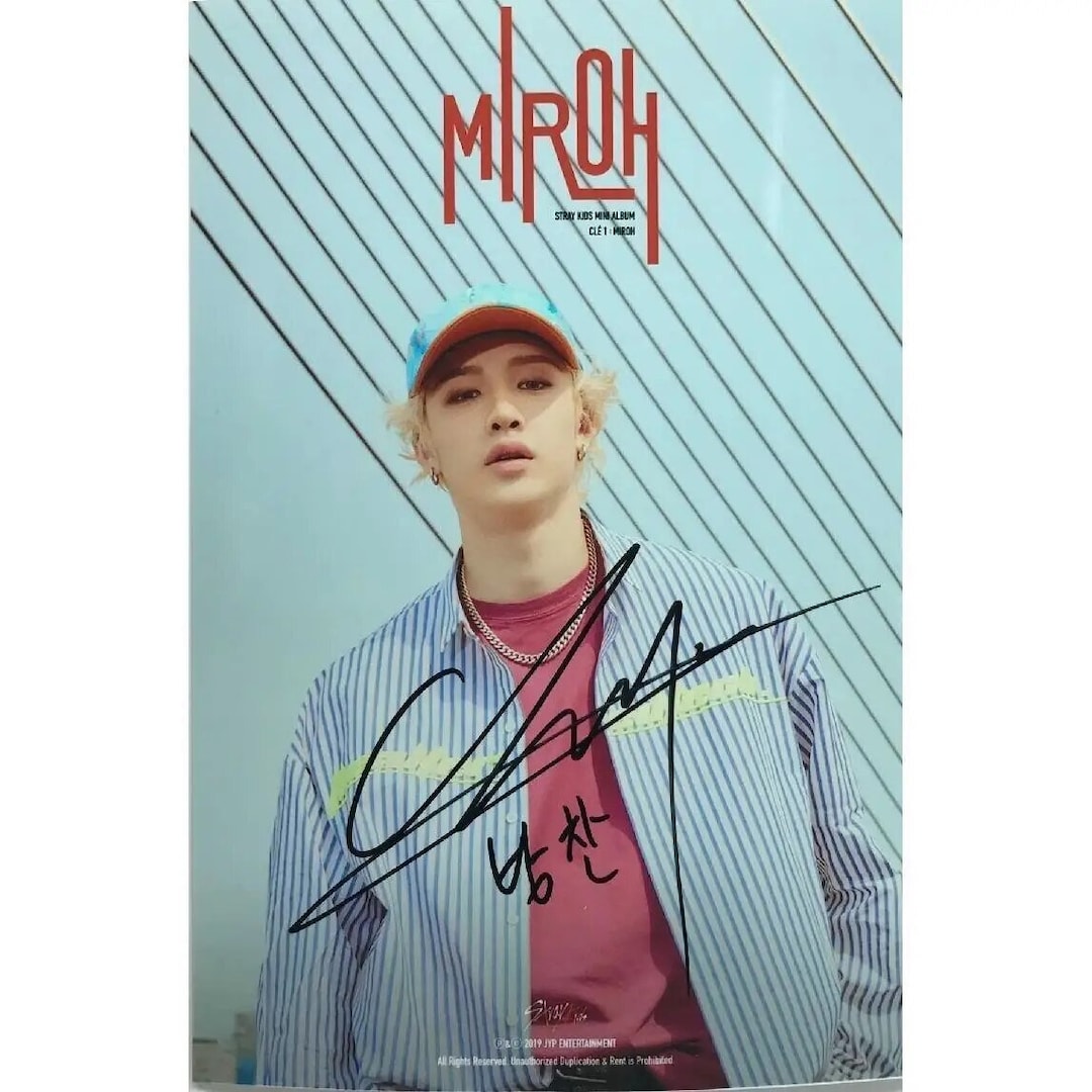 Stray Kids Bang Chan Signed Photo ONLY ONE Authentic Autographed K-pop ...