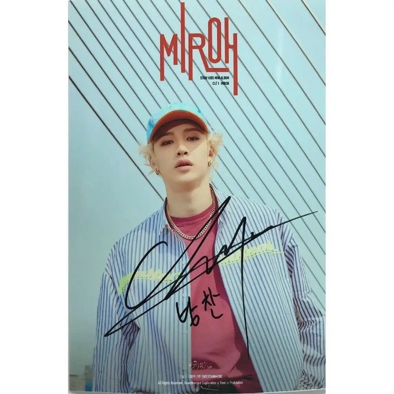 Stray Kids Bang Chan Signed Photo ONLY ONE Authentic Autographed K-pop ...
