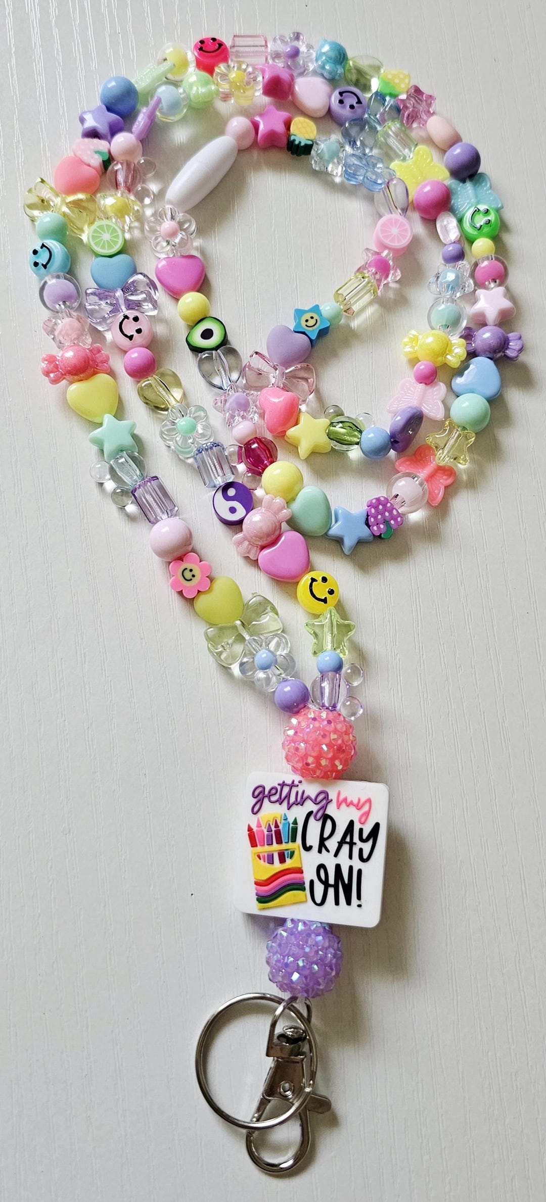 Beaded Teacher Lanyard | 90s Aesthetic Lanyard | Y2k Aesthetic Lanyard ...